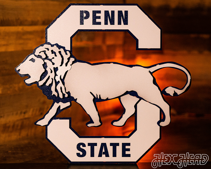 Penn State Nittany Lions Vintage Metal Wall Art – Hex Head Art