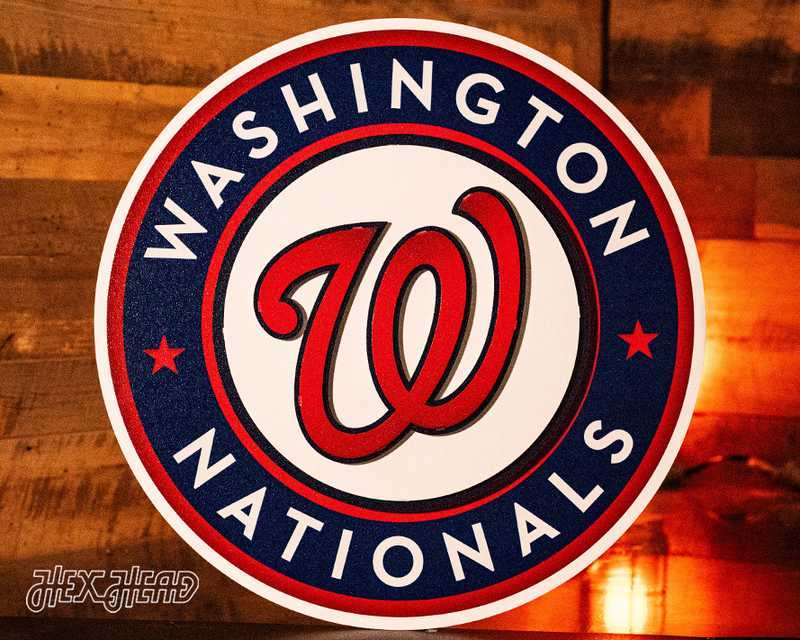 Washington Nationals Crest 3D Metal Artwork – Hex Head Art