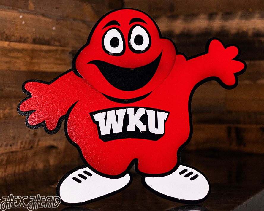 Western Kentucky "Big Red" 3D Vintage Metal Art 25" x 21" – Hex Head Art
