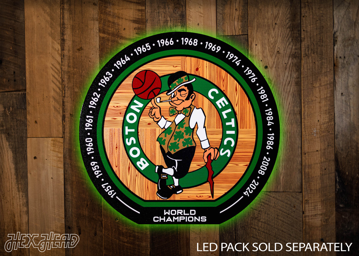 VARSITY Collection- Single layer Parquet Floor Boston Celtics Metal Wa