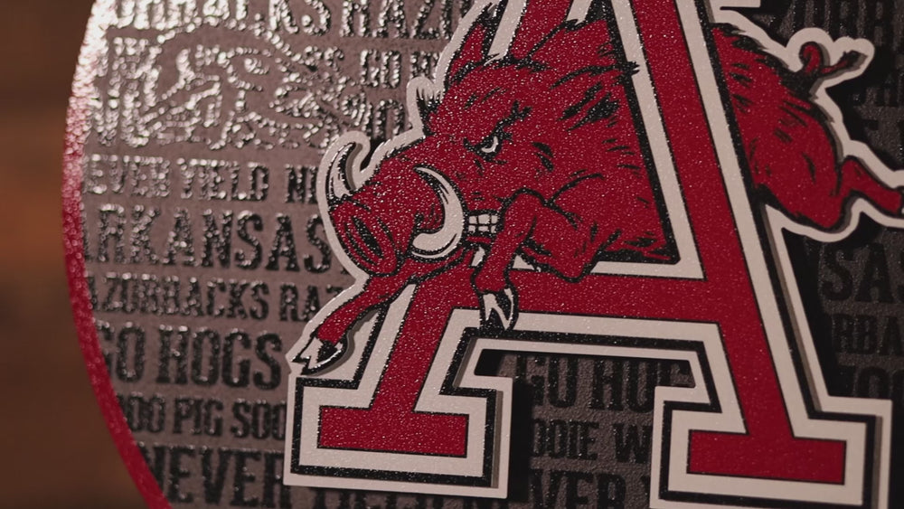 Arkansas Razorbacks Vintage Metal Wall Art - Hex Head Art