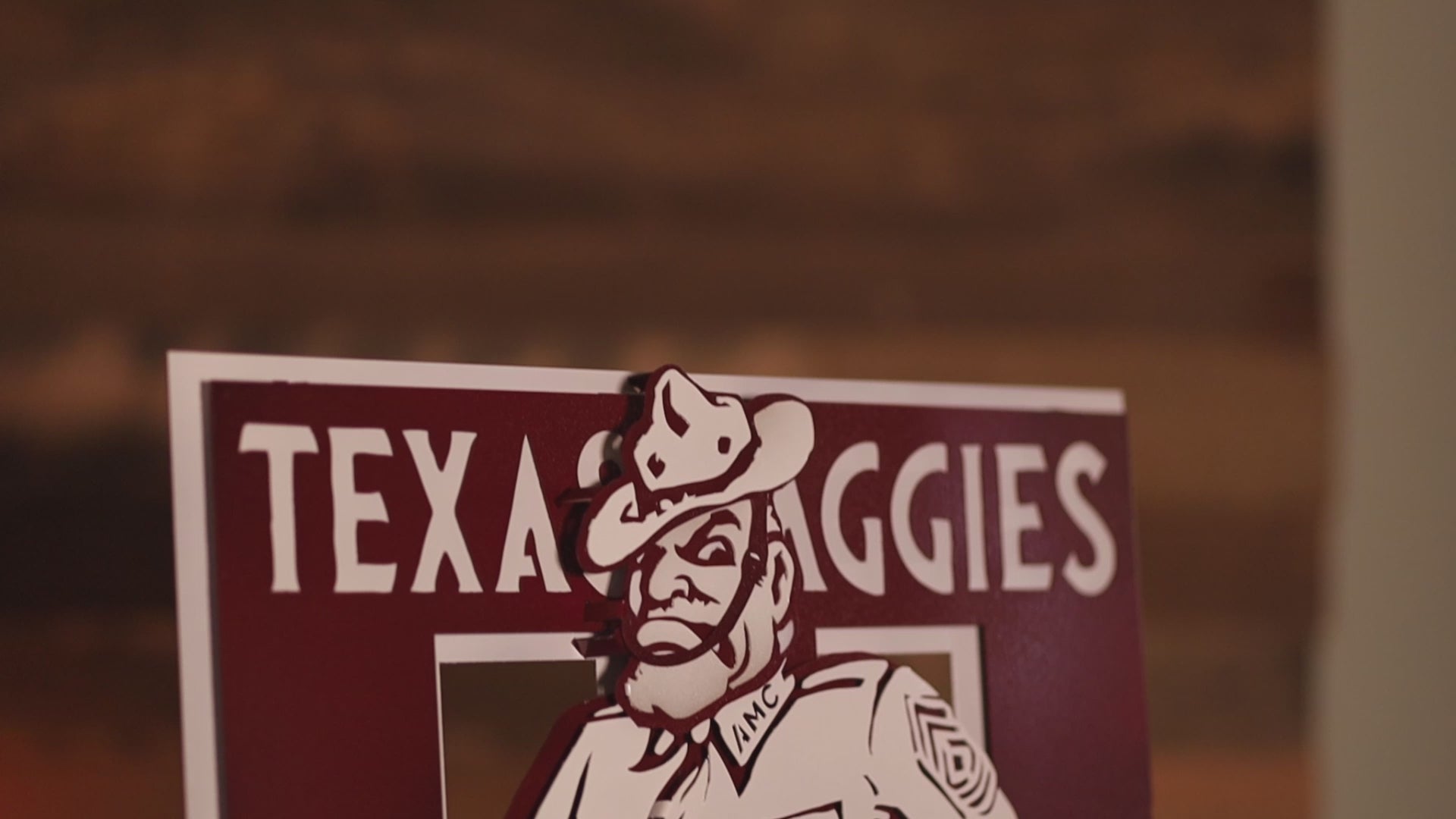 Texas A&M Aggies Vault "Ole Sarge" 3D Vintage Metal Wall Art- Hex Head Art