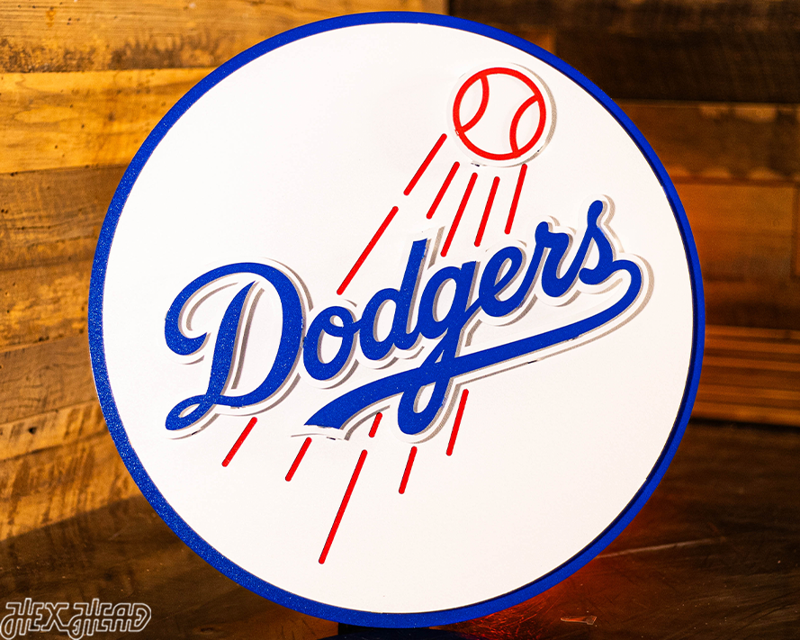 Los Angeles Dodgers Crest 3D Metal Artwork – Hex Head Art