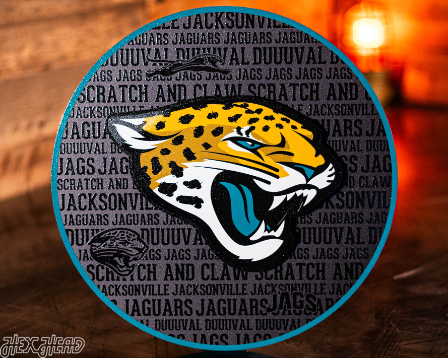 Jacksonville Jaguars 3D Vintage Metal Wall Art - Hex Head Art