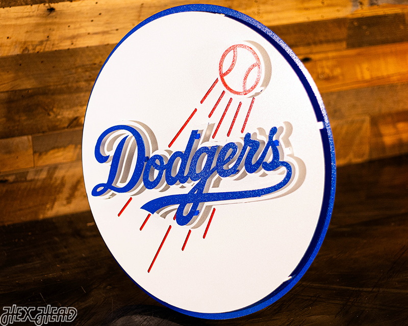 Los Angeles Dodgers Crest 3D Metal Artwork – Hex Head Art