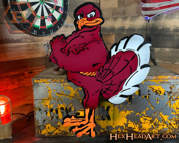 Virginia Tech "Hokie" 3D Vintage Metal Art 26" x 19" – Hex Head Art