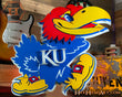 University of Kansas Jayhawks 3D Vintage Metal Artwork – Hex Head Art