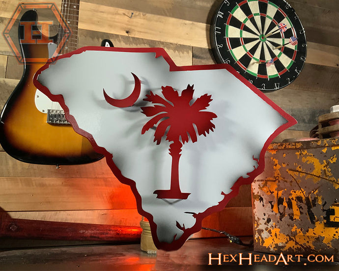 South Carolina Gamecocks Vintage Metal Wall Art– Hex Head Art