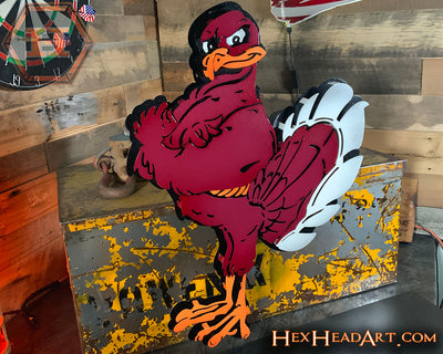 Virginia Tech "Hokie" 3D Vintage Metal Art 26" x 19" – Hex Head Art
