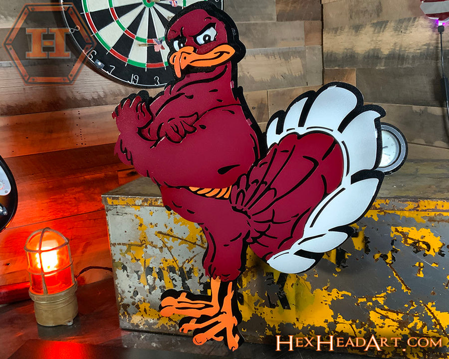 Virginia Tech "Hokie" 3D Vintage Metal Art 26" x 19" – Hex Head Art