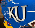 University of Kansas Jayhawks 3D Vintage Metal Artwork – Hex Head Art