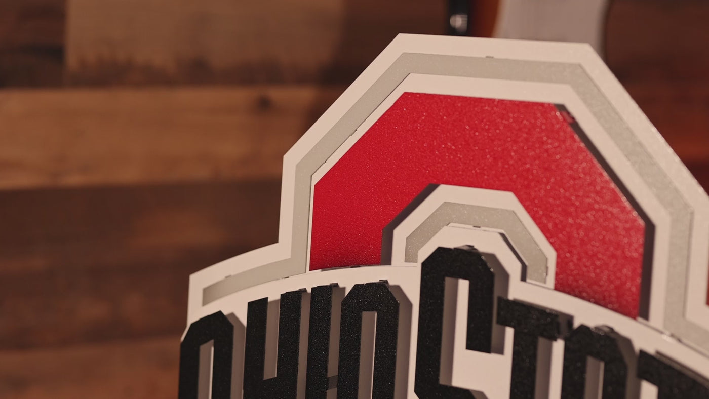 The Ohio State University 3D Metal Artwork 22" x 22" – Hex Head Art