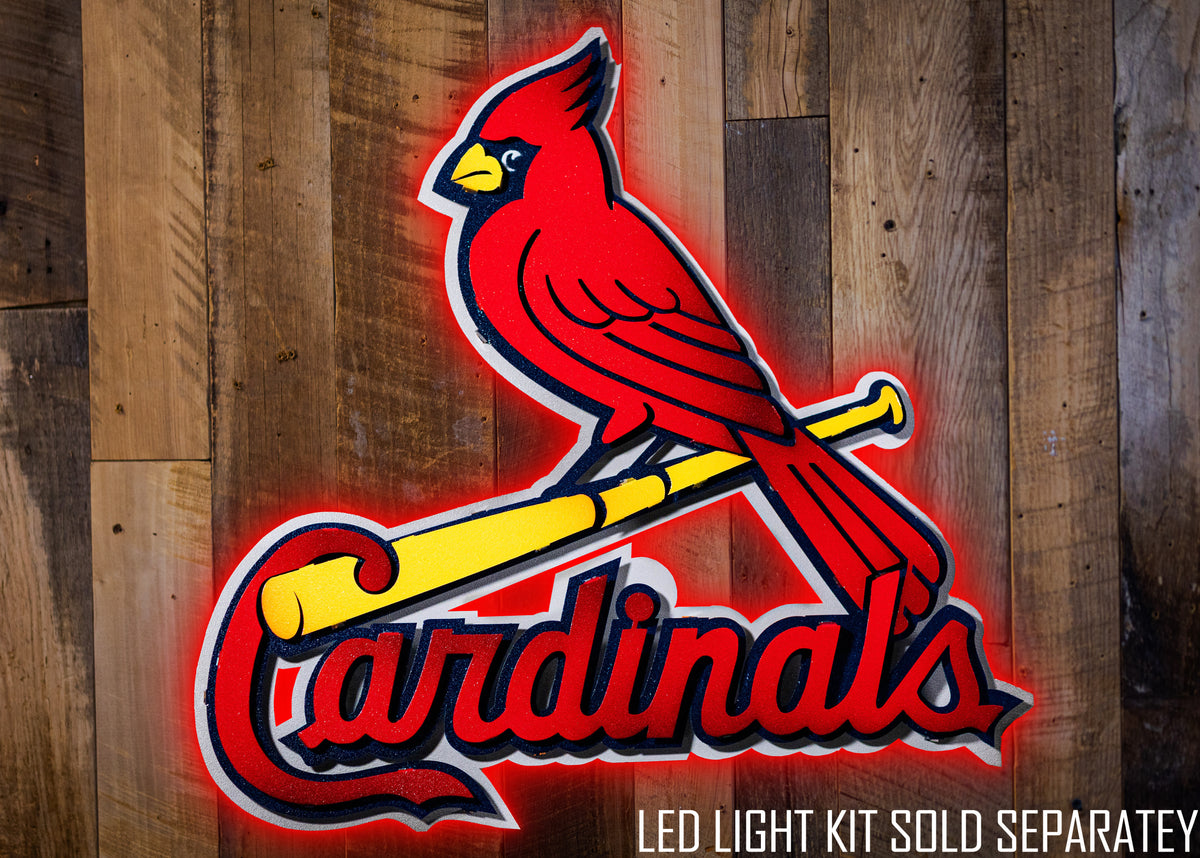 St. Louis Cardinals Bird and Bat Logo 3D Metal Artwork – Hex Head Art