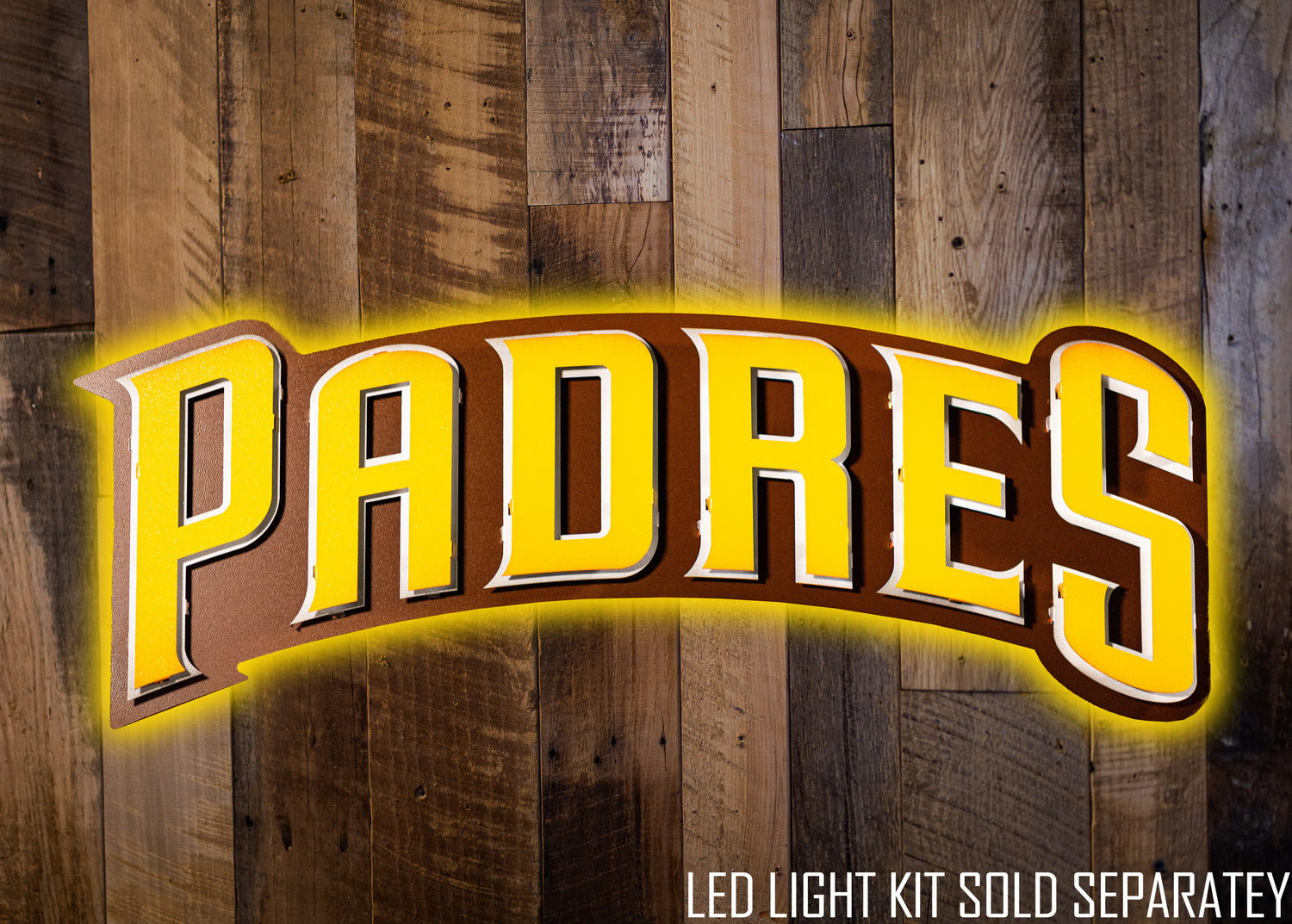 San Diego Padres 3 Layer "PADRES" 3D Vintage Metal Wall Art – Hex Head Art