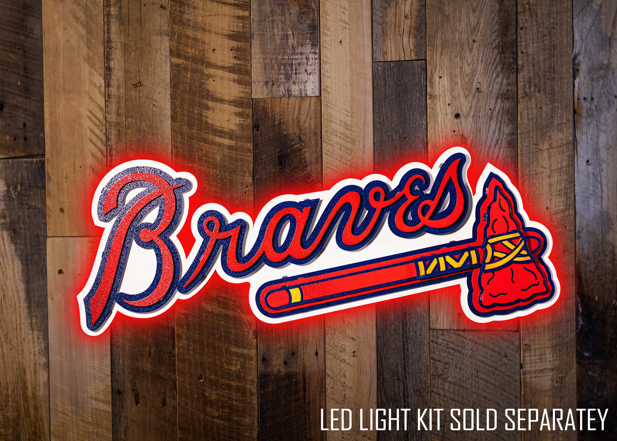 Atlanta Braves Tomahawk 3D Metal Artwork – Hex Head Art