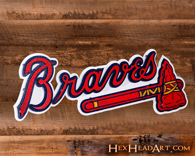Atlanta Braves Tomahawk 3D Metal Artwork – Hex Head Art
