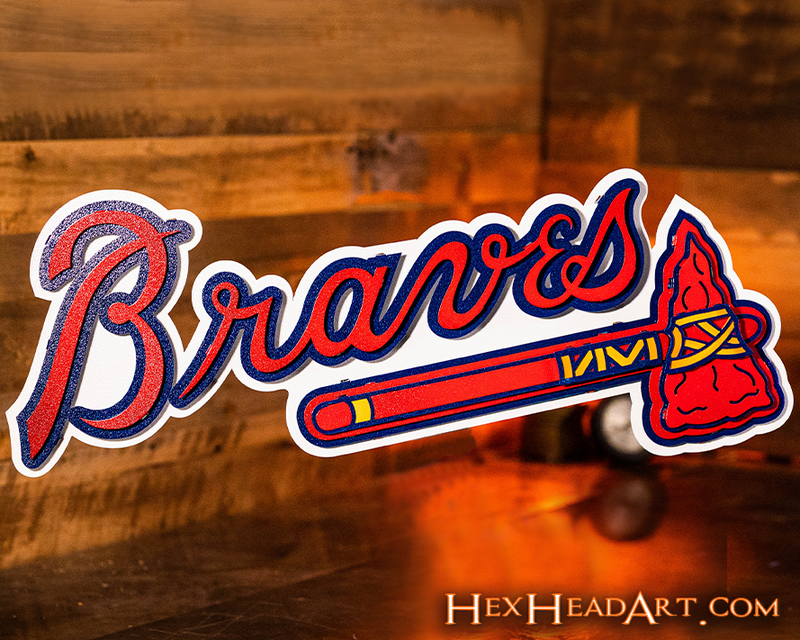 Atlanta Braves Tomahawk 3D Metal Artwork – Hex Head Art