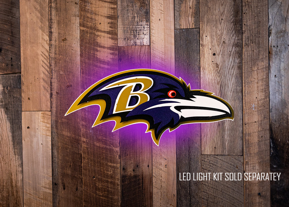 Baltimore Ravens "Raven Mascot" 3D Vintage Metal Wall Art – Hex Head Art