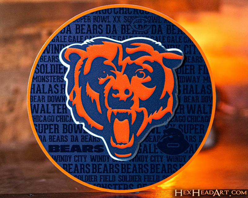 Chicago Bears Metal Wall Art – Hex Head Art