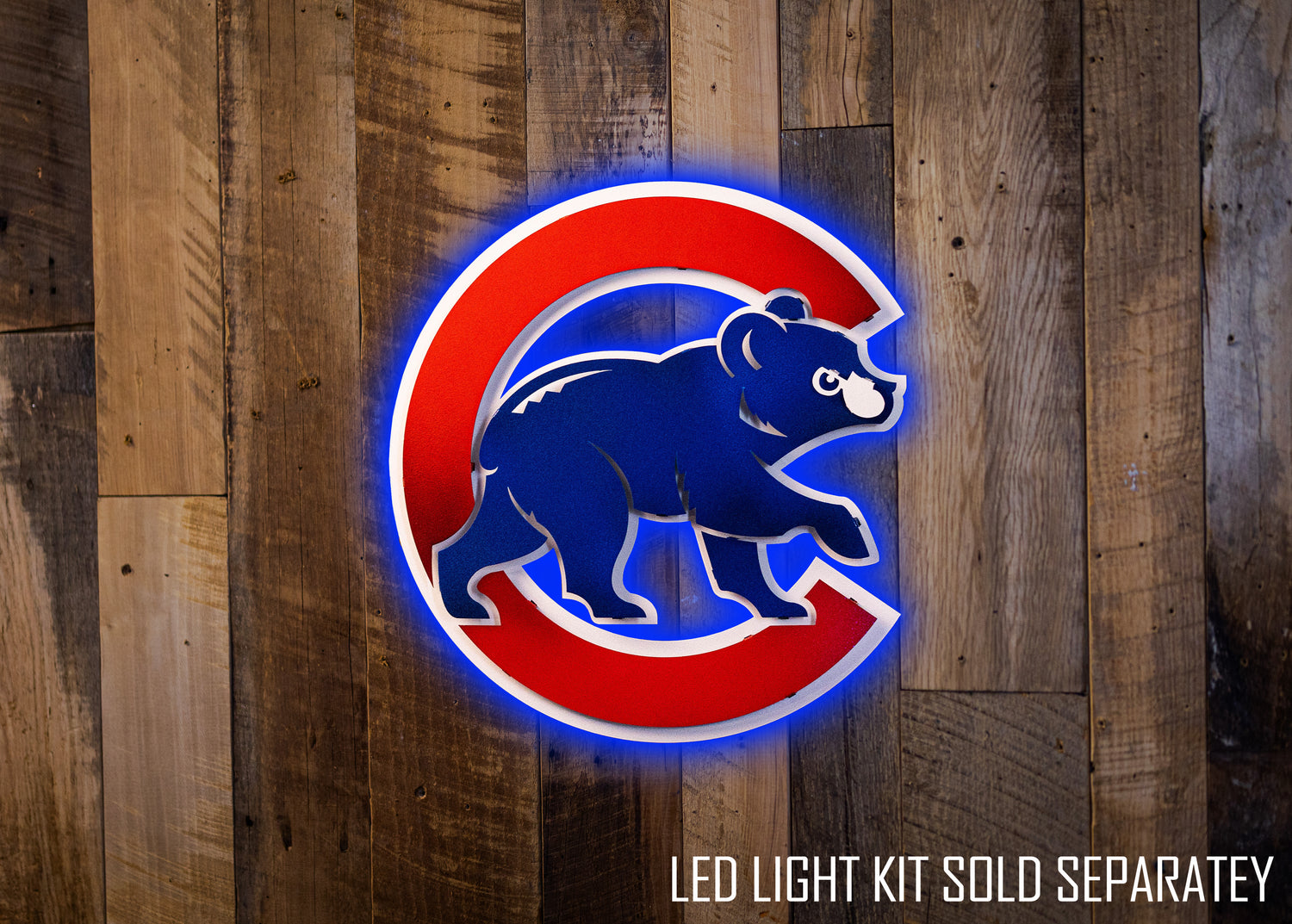 Chicago Cubs "Walking Cub" Logo 3D Metal Artwork 22" – Hex Head Art