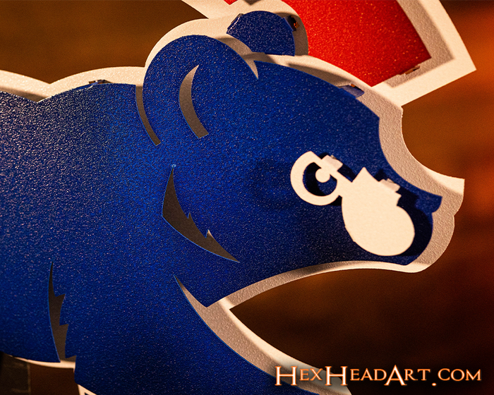 Chicago Cubs "Walking Cub" Logo 3D Metal Artwork 22" – Hex Head Art