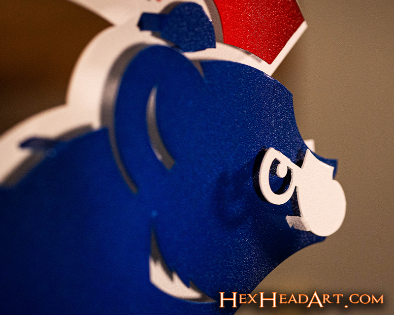 Chicago Cubs "Walking Cub" Logo 3D Metal Artwork 22" – Hex Head Art