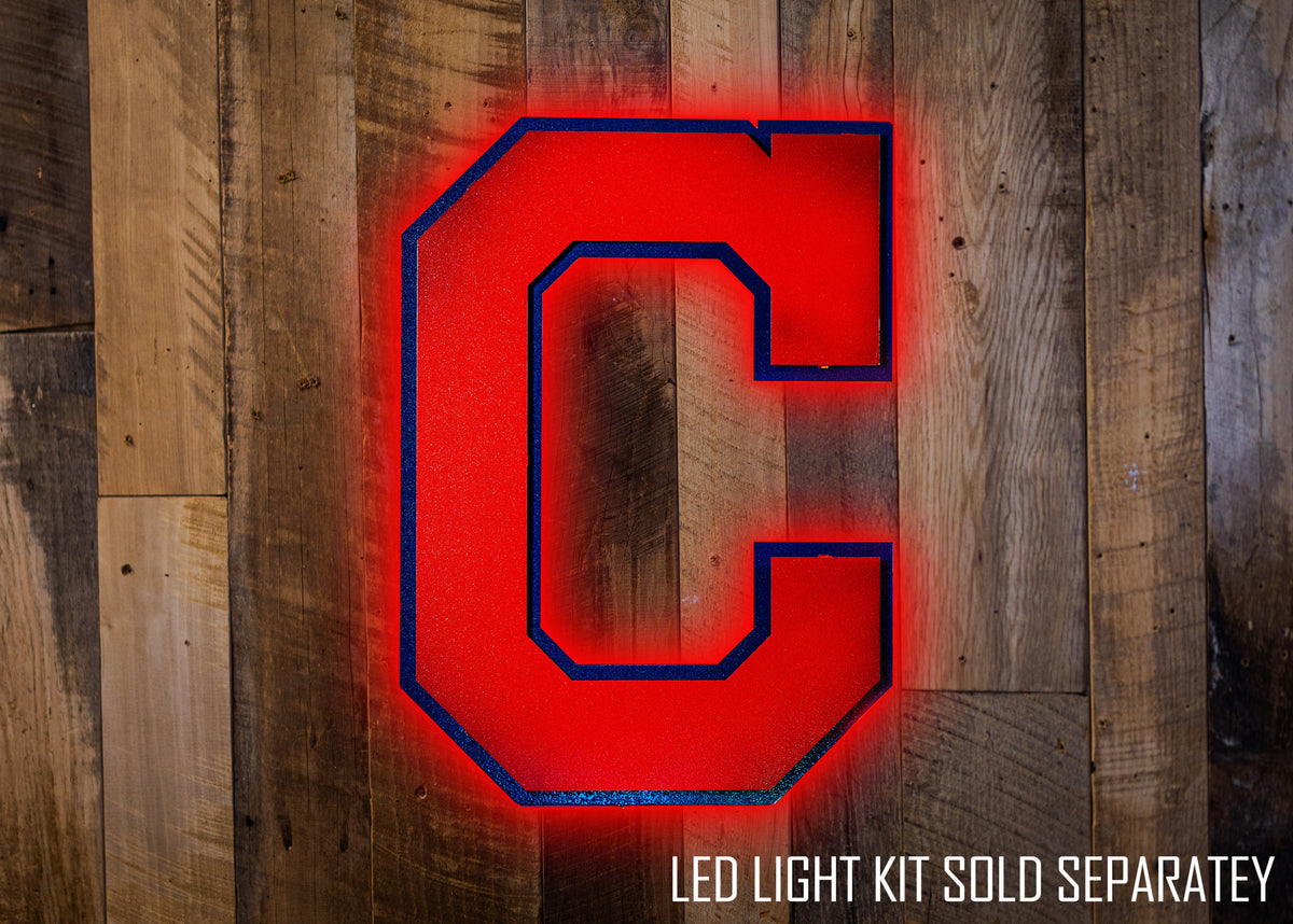 Cleveland Indians Block "C" Layered 3D Metal Wall Art – Hex Head Art