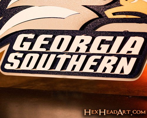 Georgia Southern University 3D Metal Artwork – Hex Head Art