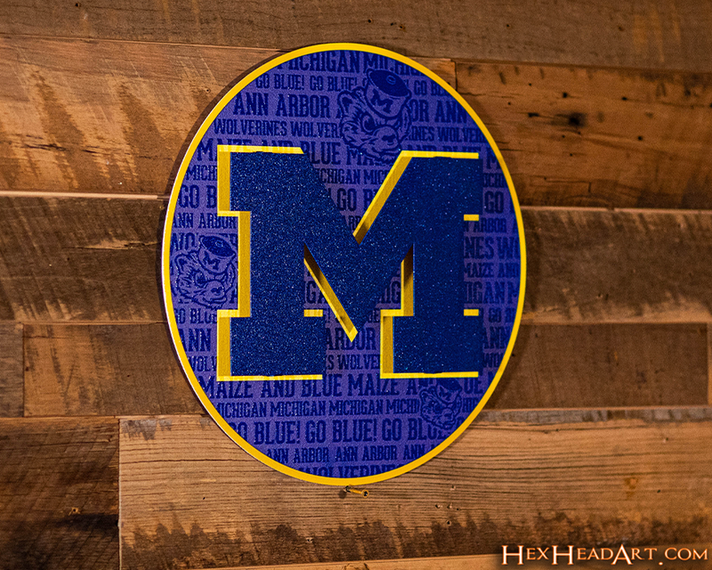 CRAFT SERIES - Michigan Wolverines 3D Metal Artwork – Hex Head Art