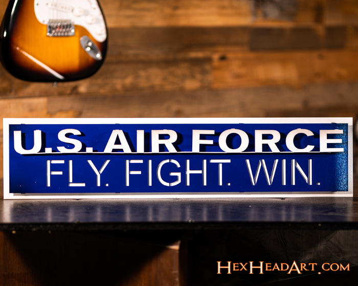 United States Air Force USAF "FLY-FIGHT-WIN" 3D Metal Wall Art