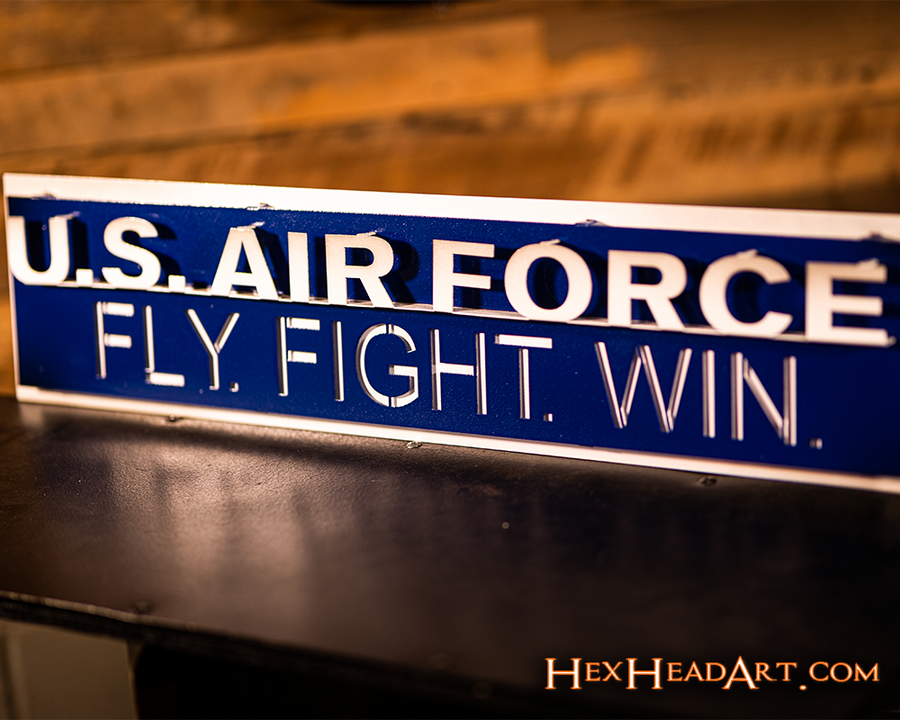 United States Air Force USAF "FLY-FIGHT-WIN" 3D Metal Wall Art