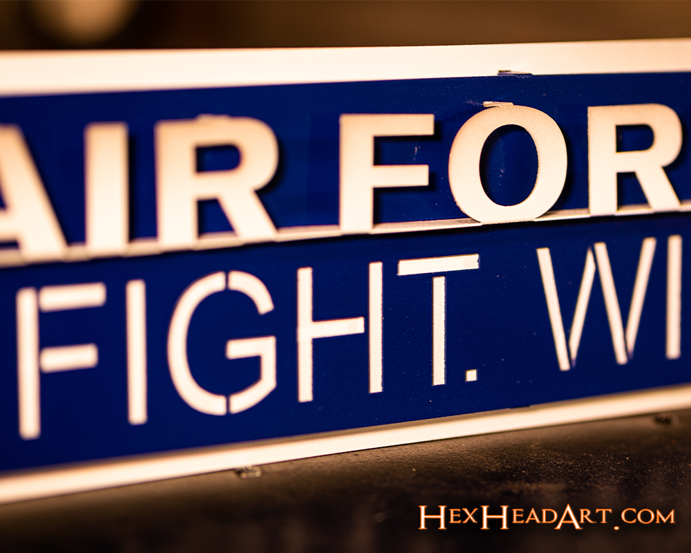 United States Air Force USAF "FLY-FIGHT-WIN" 3D Metal Wall Art – Hex ...