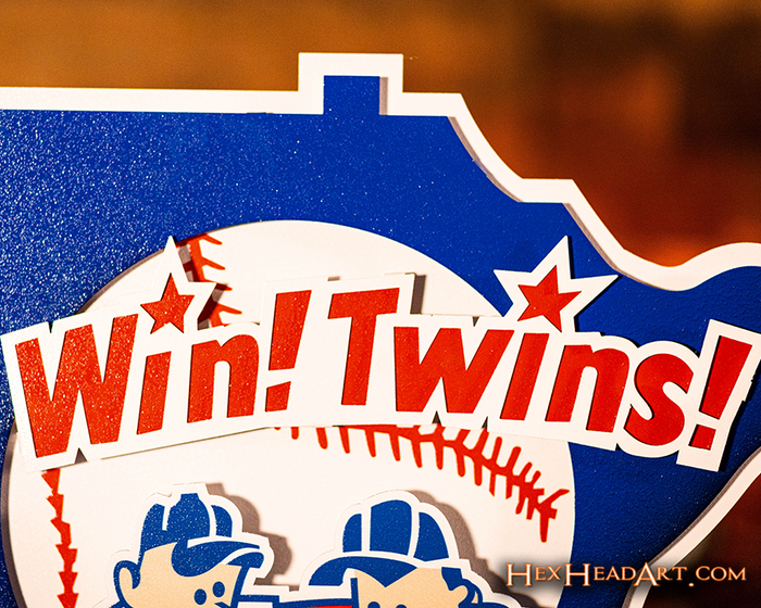 Minnesota Twins TC Logo 3D Metal Artwork – Hex Head Art