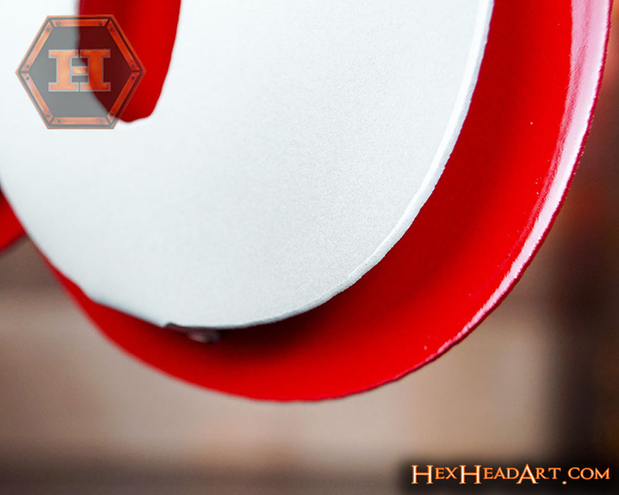 Nebraska "HUSKERS" White Script 3D Vintage Metal Wall Art - Hex Head Art