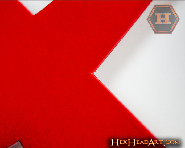 Nebraska "HUSKERS" RED Script 3D Vintage Metal Wall Art - Hex Head Art