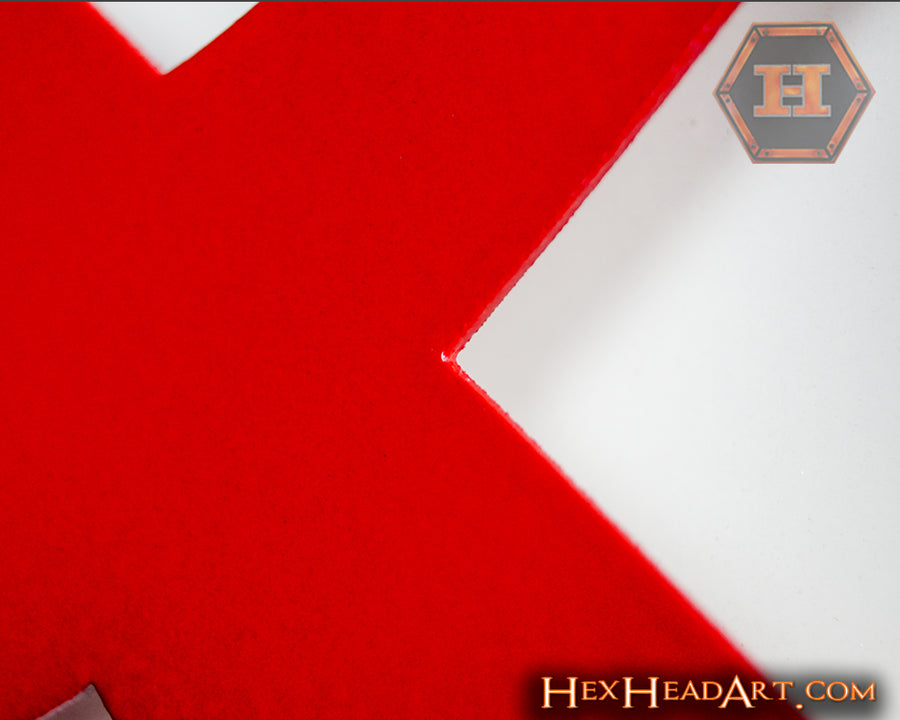 Nebraska "HUSKERS" RED Script 3D Vintage Metal Wall Art - Hex Head Art