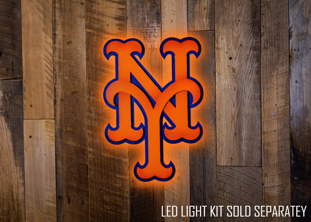 New York Mets "NY" Orange 3D Vintage Metal Wall Art – Hex Head Art
