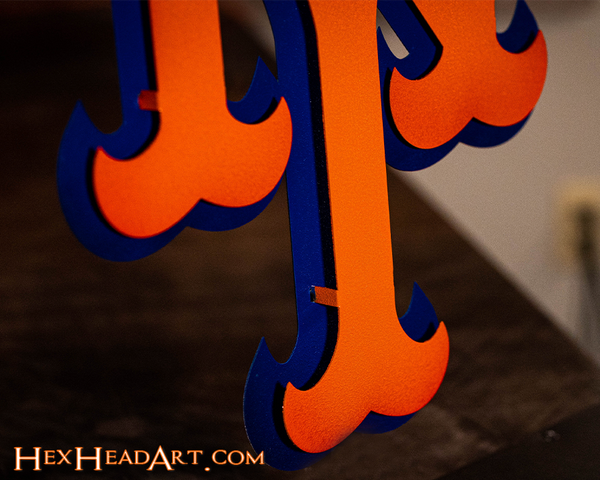 New York Mets "NY" Orange 3D Vintage Metal Wall Art – Hex Head Art