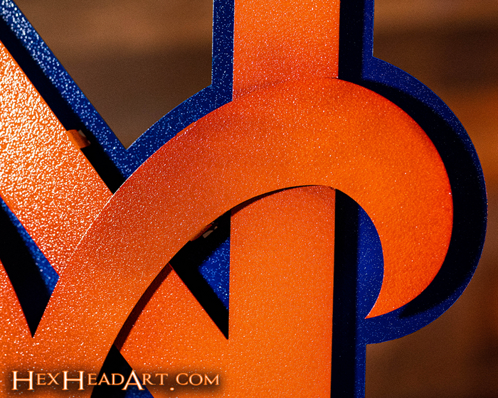 New York Mets "NY" Orange 3D Vintage Metal Wall Art – Hex Head Art