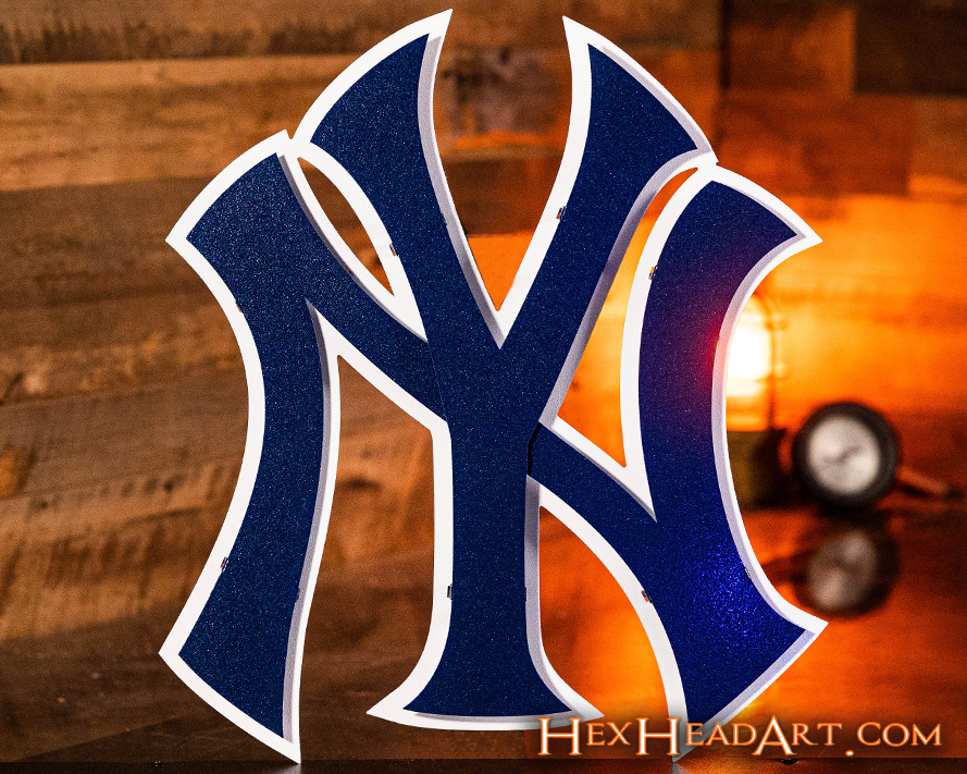 New York Yankees NY Logo 3D Metal Artwork – Hex Head Art