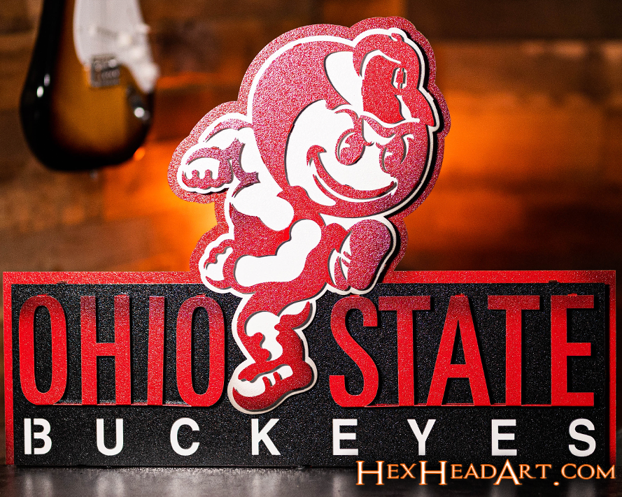 The Ohio State University "Brutus" 3D Metal Artwork 26.5" x 20" – Hex ...