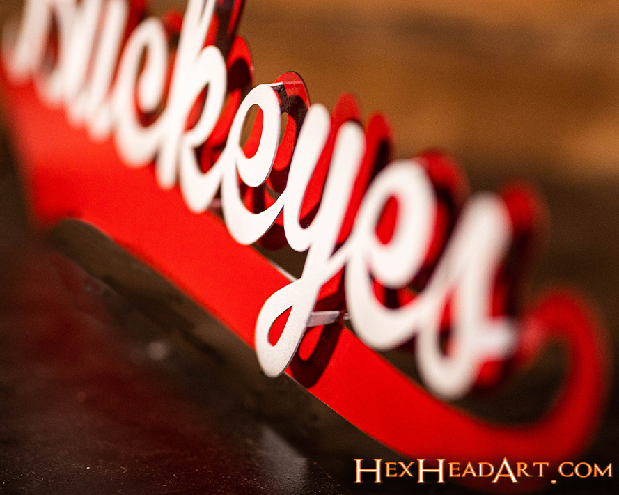 The Ohio State University Buckeyes Script 3D Metal Artwork 35" x 10 ...