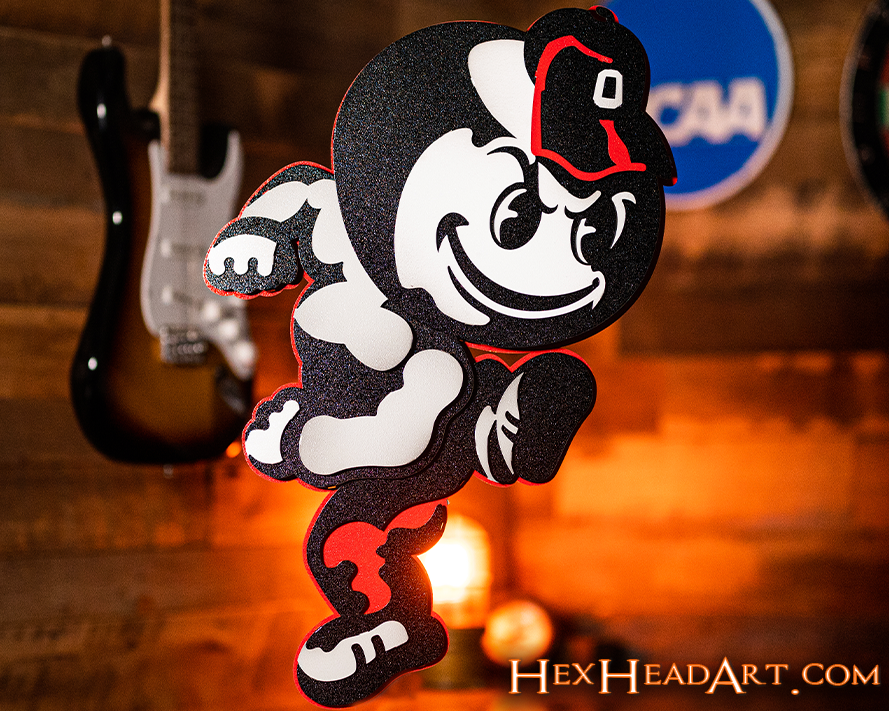 The Ohio State University 3D Metal Artwork 22" x 22" – Hex Head Art