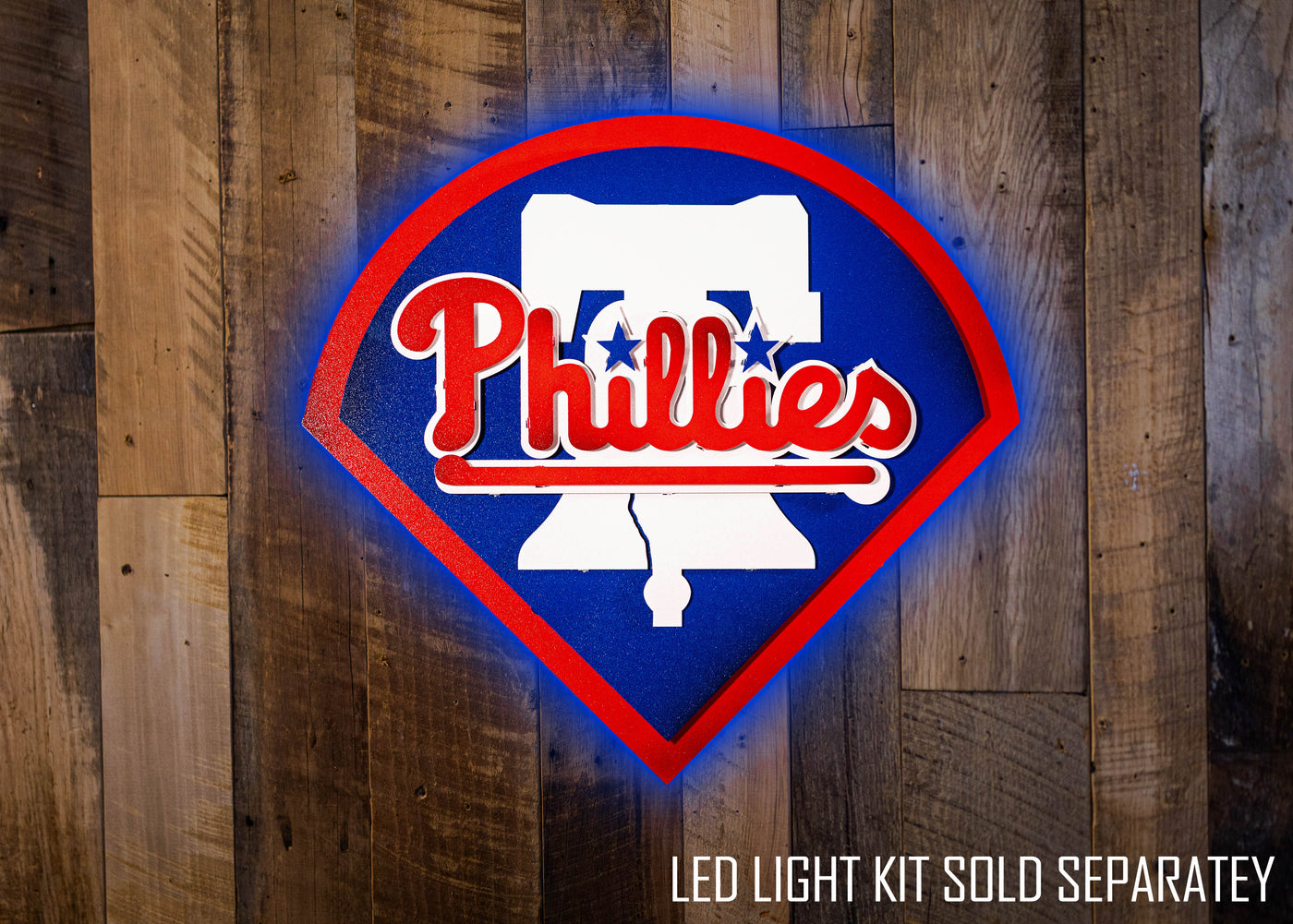 Philadelphia Phillies Crest 3D Metal Artwork – Hex Head Art