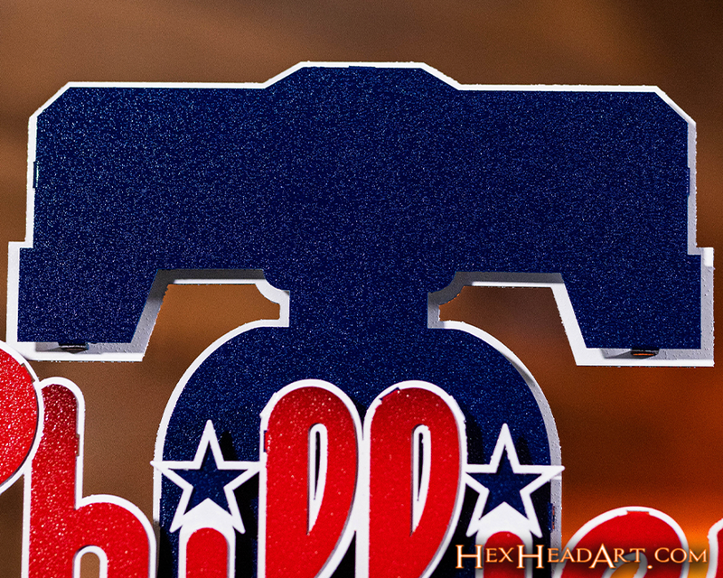Philadelphia Phillies Crest 3D Metal Artwork – Hex Head Art