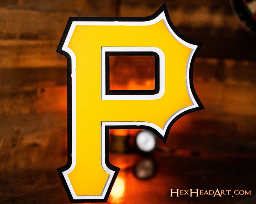 Pittsburgh Pirates P Logo 3D Metal Artwork – Hex Head Art