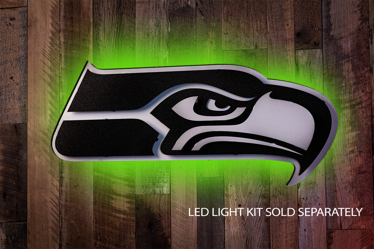 Seattle Seahawks Mascot 3D Vintage Metal Wall Art – Hex Head Art