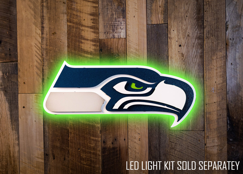 Seattle Seahawks Mascot 3D Vintage Metal Wall Art – Hex Head Art