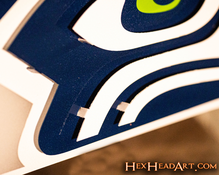 Seattle Seahawks Mascot 3D Vintage Metal Wall Art – Hex Head Art