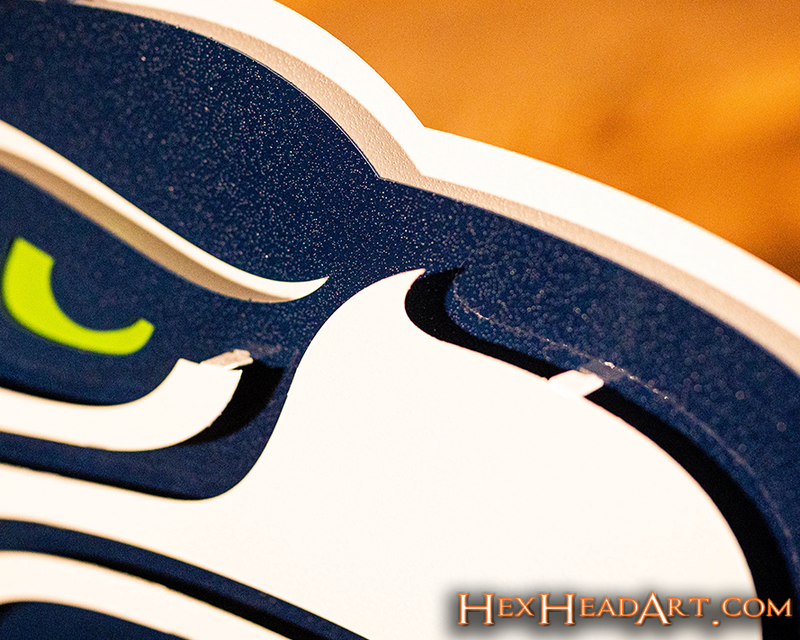 Seattle Seahawks Mascot 3D Vintage Metal Wall Art – Hex Head Art